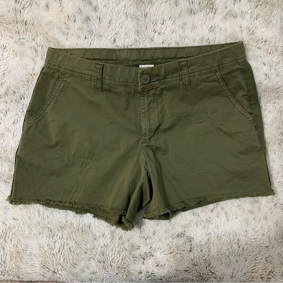 Time and Tru | Shorts | Womens Dark Green Time And Tru Distressed Raw ...